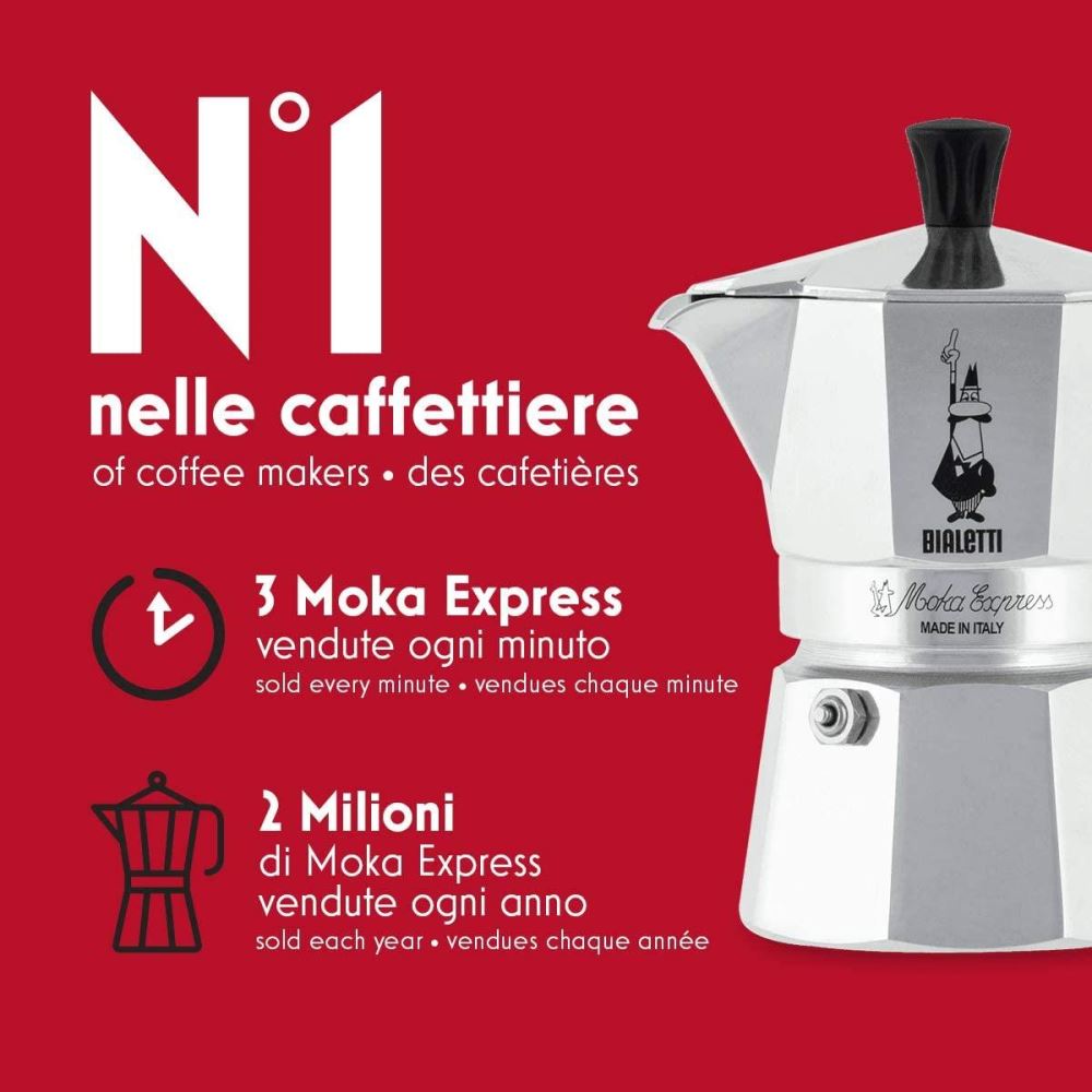Set Espressor Bialetti Moka Express 6 cesti + cafea macinata aroma ...