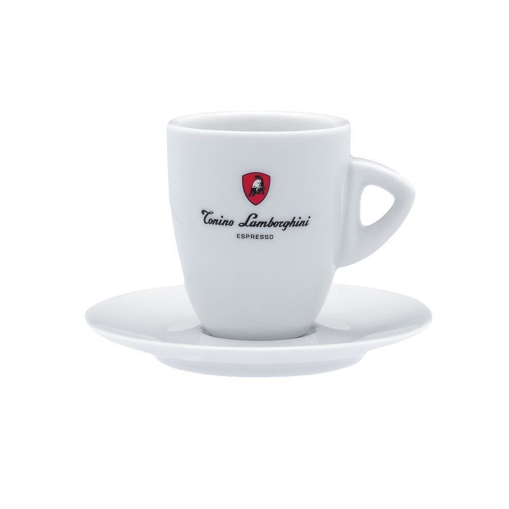 Ceasca si farfurie Cafea dubla Tonino Lamborghini, alb - Cafele Premiate